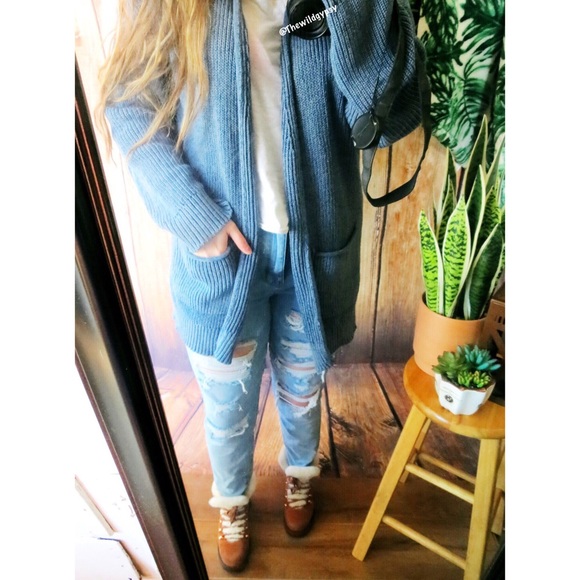 Universal Thread | Sweaters | Nwot Dusty Blue Knitted Cardigan | Poshmark